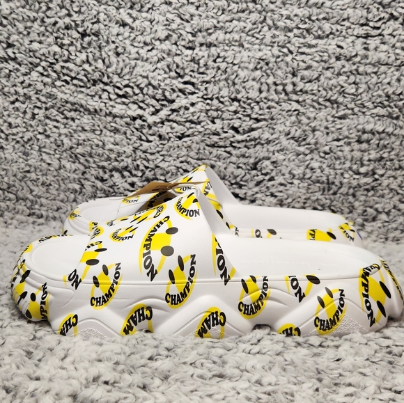Champion | Shoes | Champion Meloso Squish Smile Slide White Yellow Mens ...
